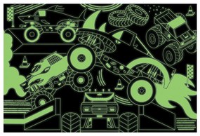 Mudpuppy Puzzle Monster Trucks - svítí ve tmě 100 dílků