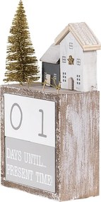 Vánoční adventní kalendář s domky a stromečkem - 10*5*18 cm