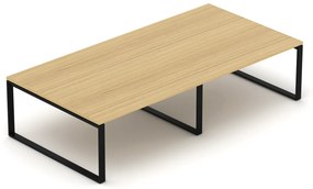 NABYTEK-DESIGNOVY.CZ - DESK32O - Konferenční stůl EPIC (více os.), 320/400cm, ocelová podnož O, (více modulový), dub/černá