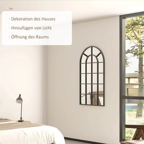 HOMCOM nástěnné zrcadlo šatní zrcadlo 110 x 62 cm zrcadlo do předsíně s kovovým rámem závěsné zrcadlo do obývacího pokoje zrcadlo do ložnice černé | …