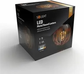 Solight WO3102 kovová kulatá lucerna se žárovkou s micro LED měděná /