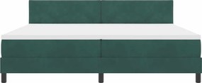 Postel s boxspringem s čelo Tmavě zelená 200 x 200 cm samet 3339263