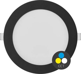 EMOS Černý vestavný LED panel kulatý 170mm 12,5W CCT Premium ZD1333