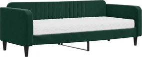 Válenda s matrací tmavě zelená 90 x 200 cm samet 3197041