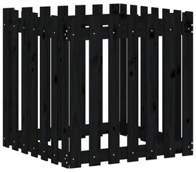 vidaXL Zahradní truhlík plotový design černý 70x70x70cm masiv borovice