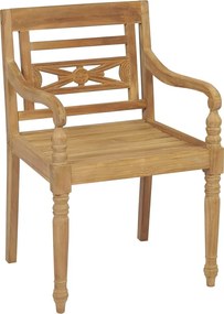 vidaXL Židle Batavia s poduškami 8 ks masivní teakové dřevo [3073368] Barva: krémová