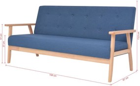 Trojmístná sedačka, textil, modrá 244656