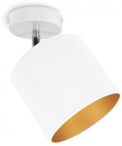 Bílé minimalistické nástěnné svítidlo s regulátorem sklonu a velurovým stínidlem