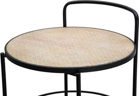 Designový servírovací vozík Abhilash 40 cm černý / hnědý