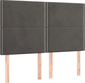 Box spring postel s matrací tmavě šedá 140x200 cm samet 3132622