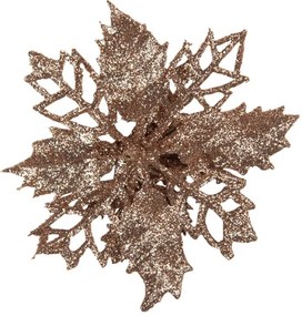 Umělá dekorace vánoční hvězda bronzová – 9x2 cm