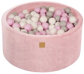 Suchý bazének s míčky 90x40cm s 200 míčky, růžová: bílá, šedá, pastelově růžová