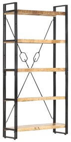Knihovna s 5 policemi 90x30x180 cm masivní mangovníkové dřevo 286581