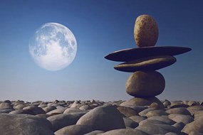 Tapeta kameny v měsíčním světle - 225x150 cm