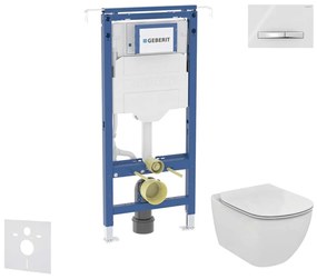Geberit Duofix - Set předstěnové instalace, klozetu a sedátka Ideal Standard Tesi, tlačítka Sigma50, alpská bílá SANI11CD3130