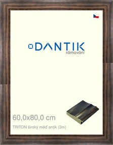 DANTIK rámeček 60x80 | TRITON široký měď antik (Plexi Čiré)