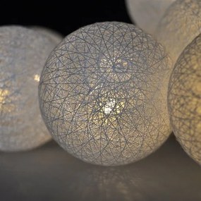 SOLIGHT LED řetěz vánoční koule bavlněné, 10LED, 1m, 2x AA, IP20