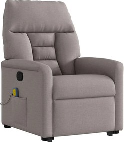 Zvedací masážní polohovací křeslo taupe textil 3303049