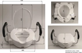 Ridder, WC sedátko zvýšeno 10cm, s madly, bílé, A0072001