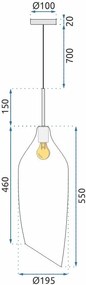 Toolight - Moderní skleněná stropní lampa E27 60W APP892-1CP, černá-zlatá, OSW-05693