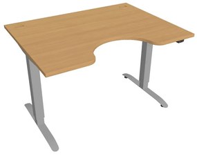 Hobis Motion Elektr. nastavitelný stůl 120x90 - HOBIS ERGO MOTION MSE 2 1200 Dekor stolové desky: buk, Barva kovové podnože: stříbrná