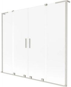 Mexen Velar L Duo, 2-křídlová posuvná vanová zástěna 170 x 150 cm, 8mm sklo námraza, broušená ocel, 896-170-003-32-97