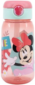 Plastová láhev na pití s brčkem a víčkem Minnie Mouse - 510 ml