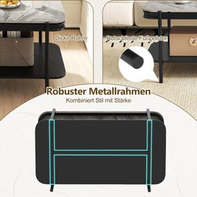 Costway Obdélníkový konferenční stolek Moderní Accent Table Grey