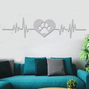 dřevo života Dřevná dekorace na zeď Láska k psům Rozměry (cm): 60x15, Barevný vzor: Šedá