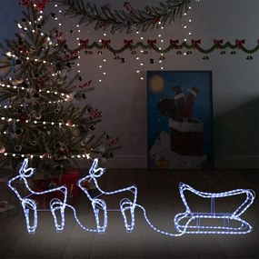 329811 vidaXL Vánoční dekorace sobi a sáně venkovní 576 LED diod