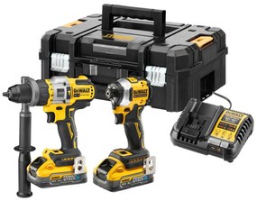 DeWALT Nářadí - 18V AKU sada příklepové vrtačky a rázového utahováku, 2x aku 5,0 Ah POWERSTACK, nabíječka DCK2052H2T