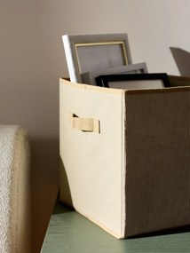 Sinsay - Skládací úložný box se sametovým (manšestrovým) předním panelem - béžová