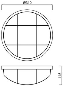 Osmont ELE50039 Elektra 5, stropní bílé kruhové svítidlo, 2x25W E27, průměr 31cm, IP65