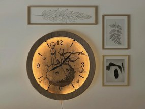 Li-Go "Malý princ" světelné hodiny 230V/12V/dub velikost svítidla/hodin: 31 cm