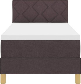 Postel s boxspringem s polštářem Tmavě hnědá 80 x 200 cm textil 3338954
