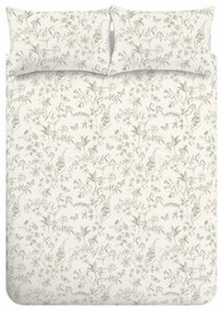 Zelené/krémové bavlněné povlečení na dvoulůžko/prodloužené 230x220 cm Thea Floral – Bianca