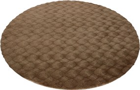 Obsession, Kusový koberec Diamond Cut 800 Taupe kruh, 200x200 (průměr) kruh, hnědá, ložnice