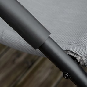 Ergonomická houpačka Outsunny s pozinkovaným kovovým rámem a textilénovou opěrkou hlavy 63 Š x 160 H x 88 V cm, šedá | Aosom