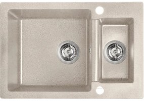 Laveo Celia, 1,5-komorový granitový dřez 650x440x195 mm, béžová, LAV-SBC_430T
