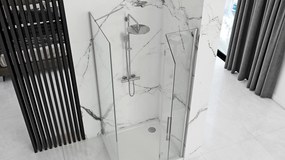 Rea Molier, sprchová kabina 80(dveře) x 90(stěna) x 190 cm, 6mm čiré sklo, chromový profil, KPL-K0367