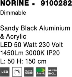 Závěsné LED svítidlo NOVA LUCE NARVI 50W 3000K 9100282 stmívatelné Triac