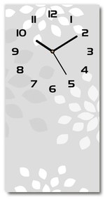 Wallmuralia Nástěnné skleněné hodiny Květinový vzor 30x60 cm