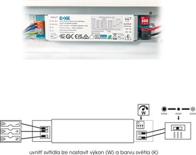 Ecolite LED stropní kancelářské svítidlo 60cm 11-20W CCT TLSVEL2-LED20W