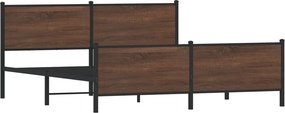 Kovový rám postele bez matrace hnědý dub 183 x 213 cm 3301374