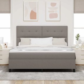 Postel s boxspringem s čelo Taupe 180 x 200 cm textil 3339410