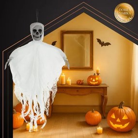 Dekorace Halloween visící kostra Ruhhy 26124, bílá