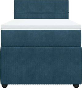 Box spring postel s matrací modrá 100 x 200 cm samet 3289966
