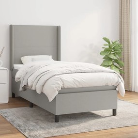 Box spring postel s matrací světle šedá 90x190 cm textil 3131233