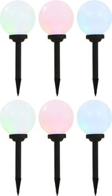 Zahradní solární lampy 6 ks LED kulovité 20 cm RGB 277126