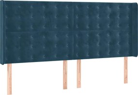 Box spring postel s matrací a LED tmavě modrá 200x200 cm samet 3139827
